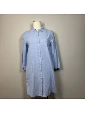 Barbour | Dresses | Barbour Seaglow Light Blue Long Sleeve Dress ...